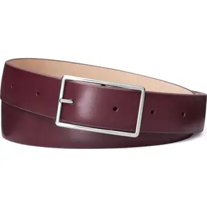 Tory Burch Gigi Leather Belt - Dark Carmine/silver