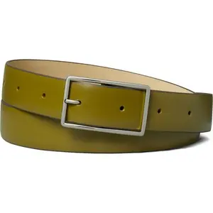 Tory Burch Gigi Leather Belt Khaki Olive /silver