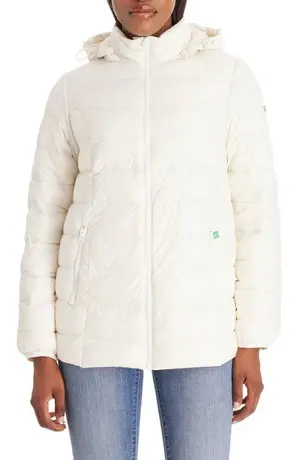 MODERN ETERNITY Lightweight Puffer Convertible 3-in-1 Maternity Jacket - Egg Shell