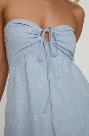 Princess Polly Embroidered Strapless Mini Dress