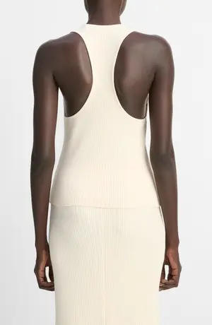 Vince Rib Racerback Tank Top