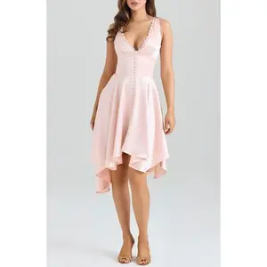 House Of Cb Ysabella Handkerchief Hem Dress - Pink