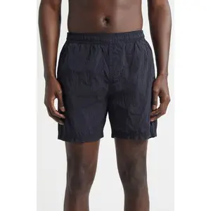 Stone Island Compass Logo Patch Nylon Swim Trunks - V0020 Navy Blue