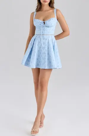 House Of Cb Calia Floral Print Mini Dress - Blue