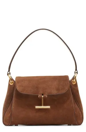 TOM FORD Tara Small Suede Shoulder Bag - 1b033 Whisky
