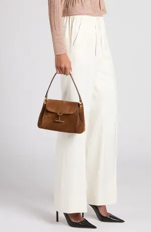 TOM FORD Tara Small Suede Shoulder Bag