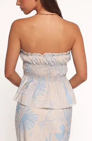 PETAL & PUP Elena Mixed Print Strapless Top