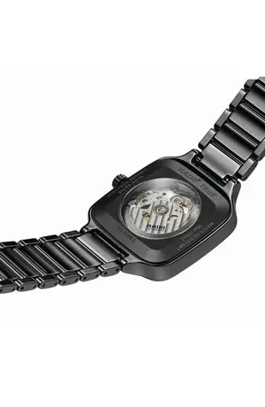 RADO True Square Automatic Open Heart Ceramic Bracelet Watch - Black Multi