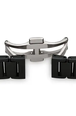 RADO True Square Automatic Open Heart Ceramic Bracelet Watch - Black Multi