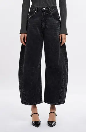 BAYEAS High-waist Barrel Jeans - Black