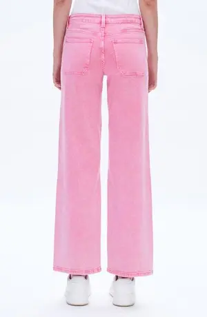 BAYEAS Mid-rise Wide-leg Paneled Jeans