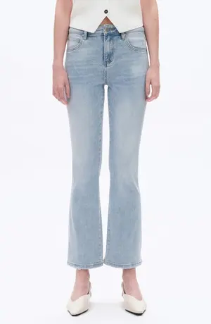 BAYEAS High-waist Straight-leg Jeans - Light Blue