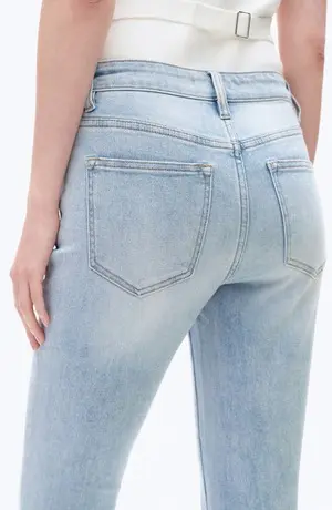 BAYEAS High-waist Straight-leg Jeans - Light Blue
