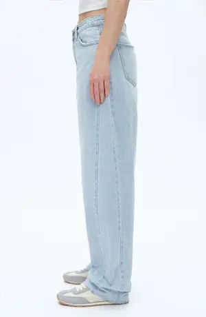BAYEAS High Waist Barrel Jeans - Light Blue