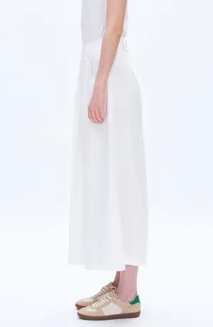 BAYEAS Pleated Denim Midi Skirt