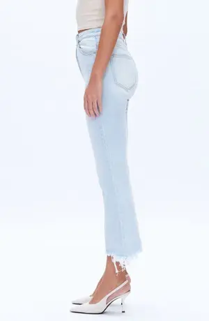 BAYEAS High-rise Flare Jeans With Frayed Hem