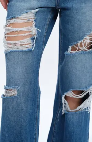 BAYEAS High-waist Ripped Wide Leg Jeans