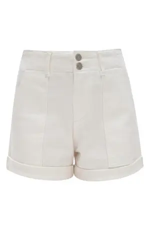BAYEAS High-waisted Cuffed Denim Shorts - White