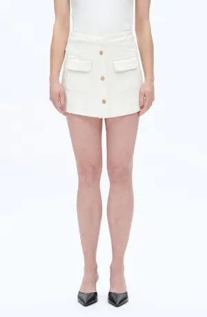 BAYEAS High Waist Denim Skort - White