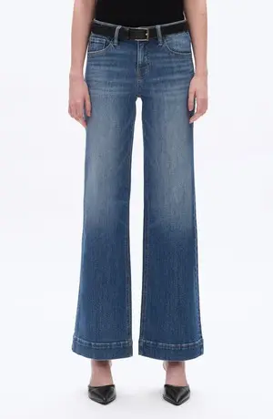 BAYEAS Low Rise Wide Leg Jeans - Medium Blue