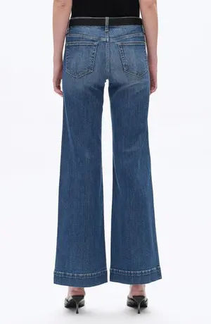 BAYEAS Low Rise Wide Leg Jeans - Medium Blue