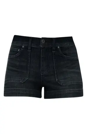 BAYEAS Mid Rise Denim Shorts - Black