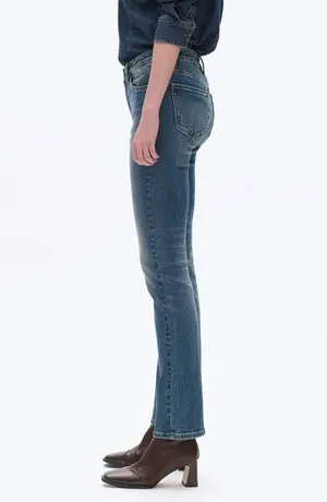 BAYEAS Low Rise Slim Straight Leg Jeans - Medium Blue