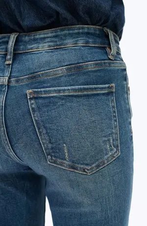 BAYEAS Low Rise Slim Straight Leg Jeans - Medium Blue