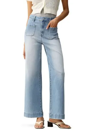 BAYEAS High-waist Wide Leg Jeans - Light Blue