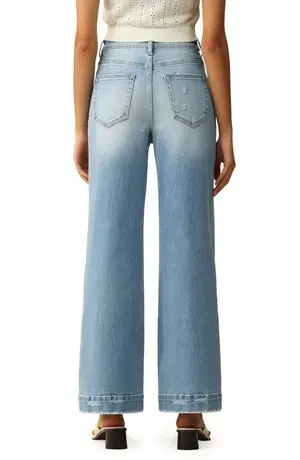 BAYEAS High-waist Wide Leg Jeans - Light Blue