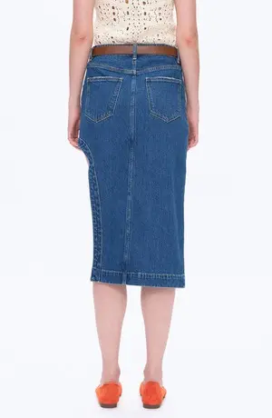 BAYEAS Slit Denim Midi Skirt