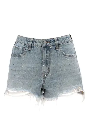 BAYEAS Rhinestone Denim Shorts