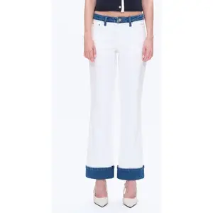 BAYEAS Contrast Mid-rise Relaxed Straight-leg Jeans