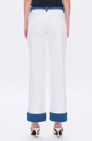 BAYEAS Contrast Mid-rise Relaxed Straight-leg Jeans