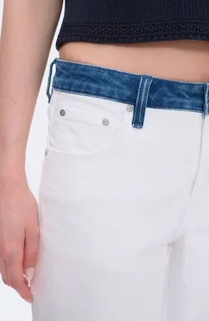 BAYEAS Contrast Mid-rise Relaxed Straight-leg Jeans
