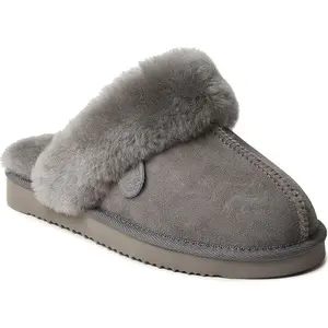 DEARFOAMS Fireside Sydney Shearling Scuff Slipper - Grey