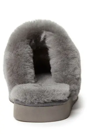 DEARFOAMS Fireside Sydney Shearling Scuff Slipper - Grey