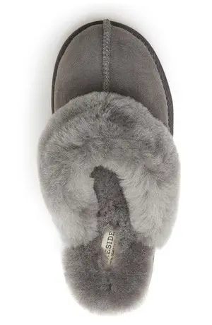 DEARFOAMS Fireside Sydney Shearling Scuff Slipper - Grey