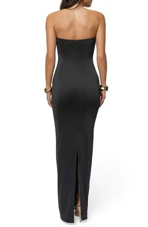 JLUXLABEL Celestial Drift Pleated Strapless Maxi Dress
