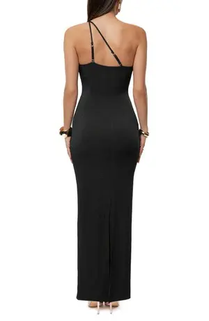 JLUXLABEL Plunge Neck Maxi Dress - Black