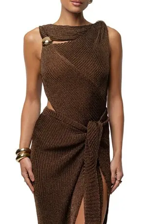 JLUXLABEL Luminous Sweater Bodysuit - Brown