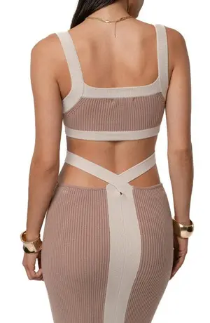JLUXLABEL Ribbed Crop Top And Skirt Set