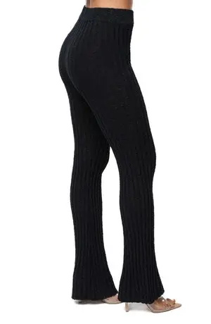 JLUXLABEL Lanah Rib Knit Flare Pants