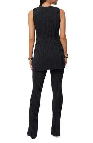 JLUXLABEL Lanah Rib Knit Flare Pants