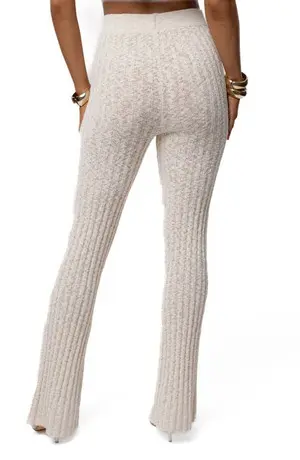 JLUXLABEL Lanah Rib Knit Flare Pants - Ivory