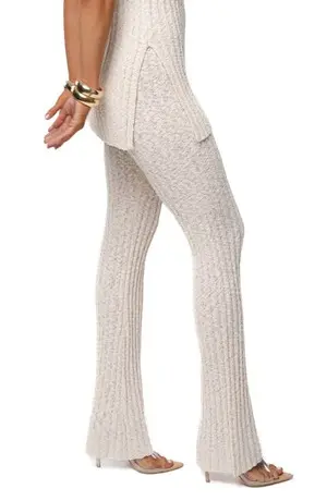 JLUXLABEL Lanah Rib Knit Flare Pants - Ivory