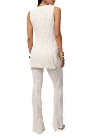 JLUXLABEL Lanah Rib Knit Flare Pants - Ivory