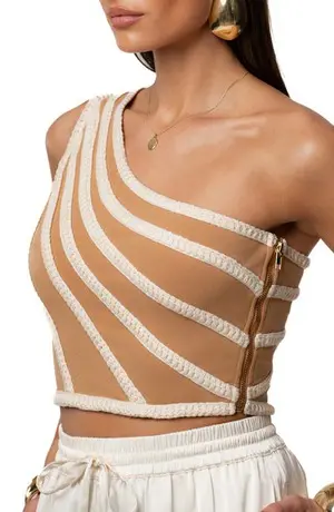 JLUXLABEL Braided One-shoulder Crop Top