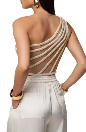 JLUXLABEL Braided One-shoulder Crop Top
