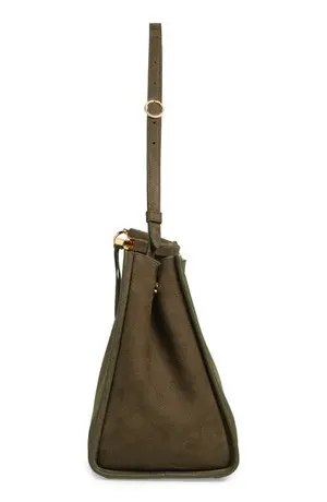 Alaïa Medium Le Click Suede Shoulder Bag - Khaki